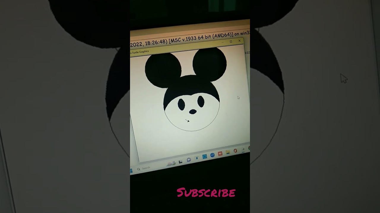 Mickey mouse using python #idle #python #coding #viral #pythonprogram #computerscience #logodesign