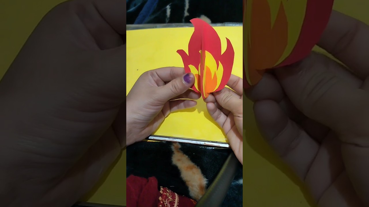 DIY Origami fire made up of paper.#origami#craft#artwork #beautiful #youtubeshorts#diy #fire#diwali