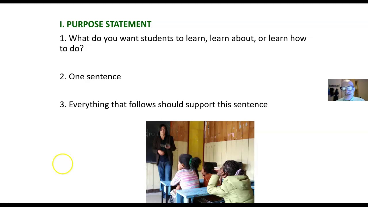 Purpose statement vs. behavioral objectives