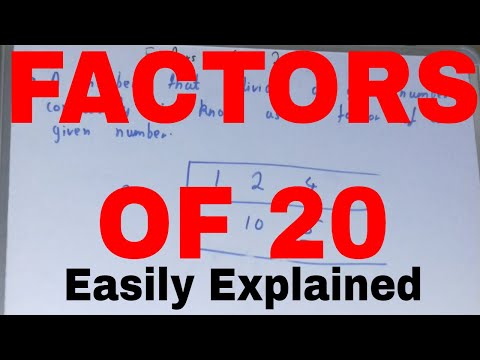 Factors of 20|How to find factors of 20|How to find all factors of 20|Find factor of 20|20 factors