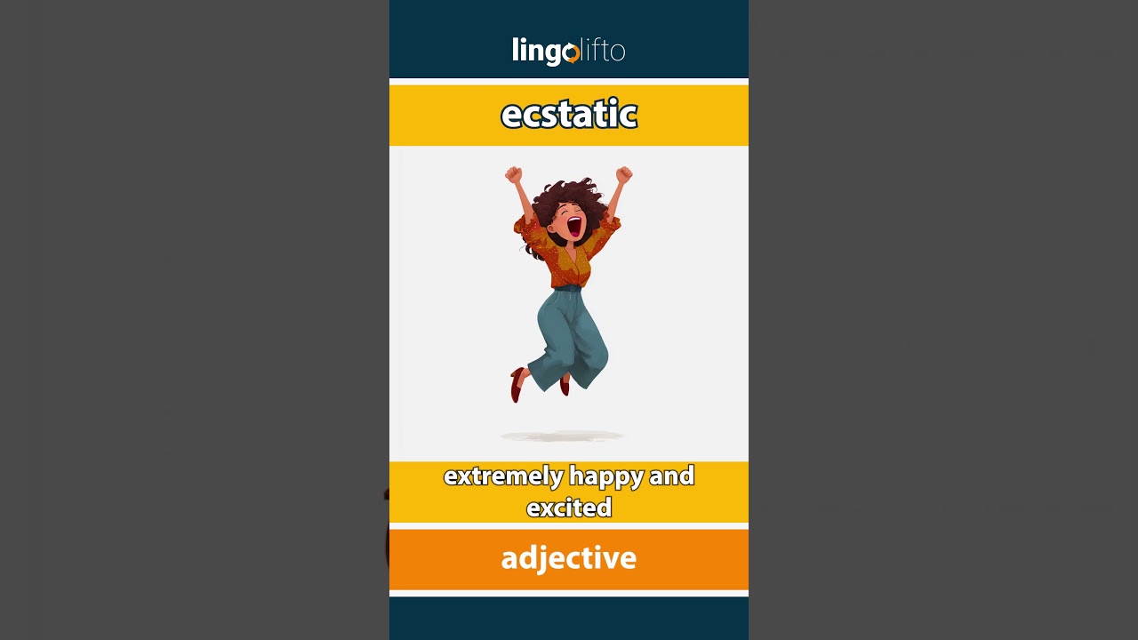 🇬🇧 Ecstatic Meaning : Flash Card : Learn English Vocabulary
