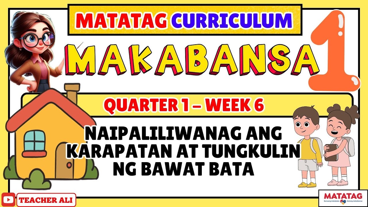 GRADE 1 MAKABANSA 1 QUARTER 1 WEEK 6 MATATAG CURRICULUM