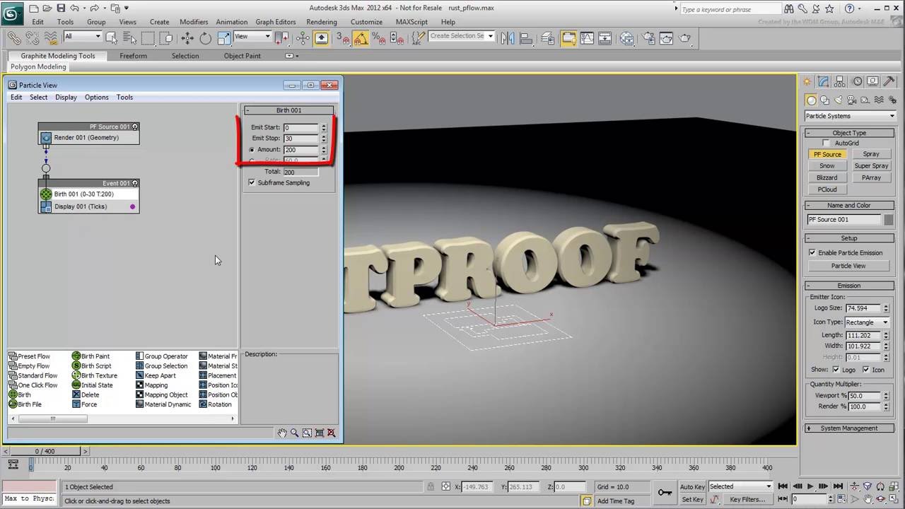 Animating Text in 3ds Max - Part 2 - Using Particles
