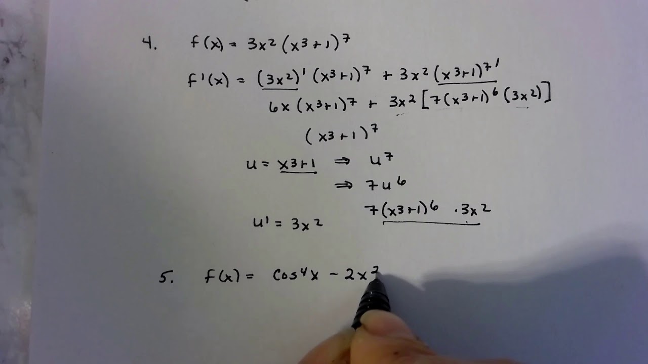 Derivative Worksheet