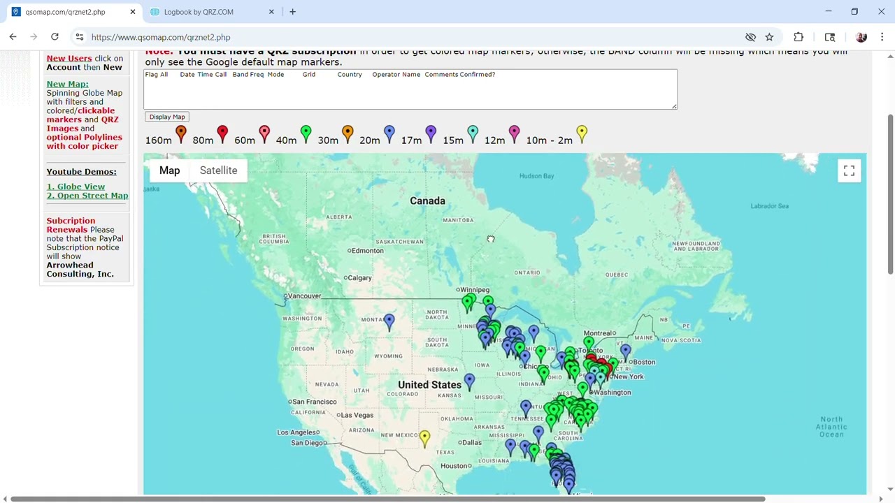 QSOMAP.COM Creating a map from your QRZ.COM Logbook