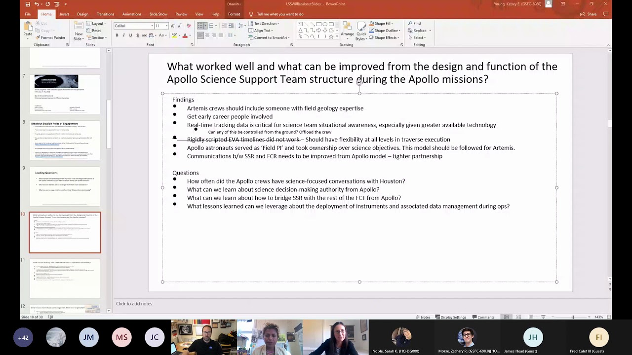 Lunar Surface Science Workshop: Structuring Real-Time Science: Breakout #2