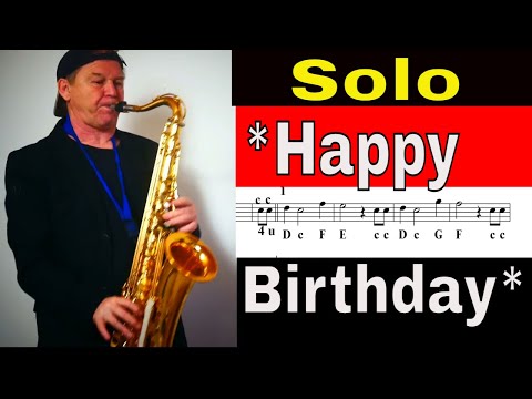 "Happy Birthday" Saxophone Solo "funny" Tenor Sax Alto Sax Backingtrack Noten Partitura Sax Coach