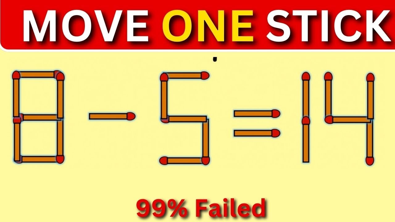 🧠🤯 Only a GENIUS Can Solve This! Move ONE Stick to Fix the Equation! 🔥✅