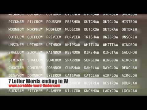 7 letter words ending in W