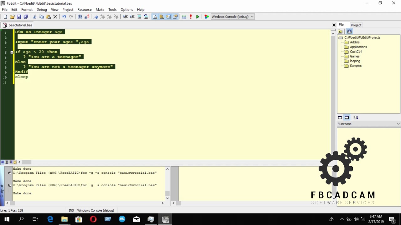 freebasic tutorial part 1