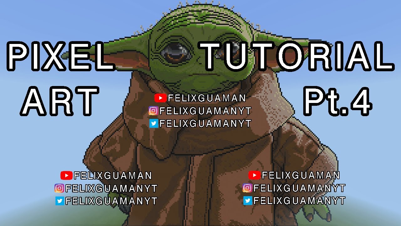 Minecraft Pixel Art Tutorial - Grogu (Star Wars) Part 4