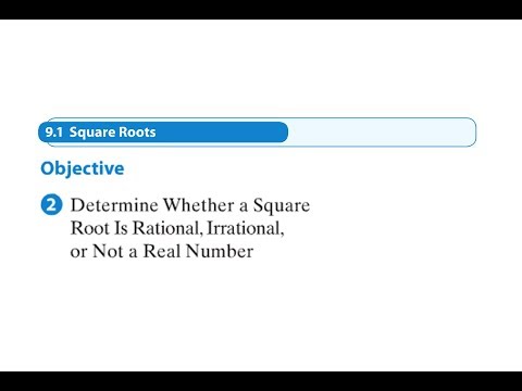 9.1 Square Roots Objective 2: Determine Whether a Square Root is Rational, Irrational, or Not a Real
