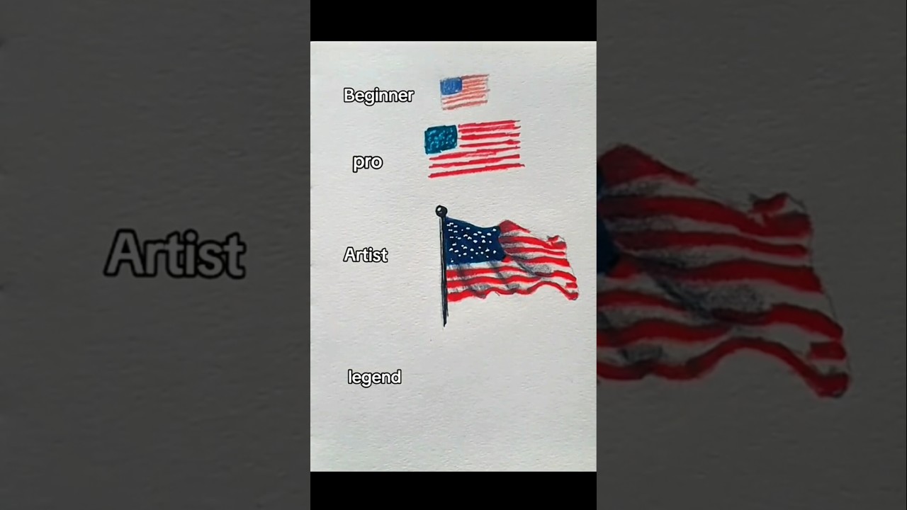 Draw USA  Flag! #drawing #tutorial #art #dessin #easydrawing #satisfying