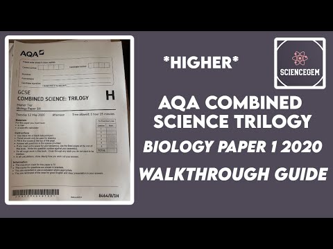AQA GCSE COMBINED SCIENCE BIOLOGY PAPER 1 2020 TRILOGY PAPER WALKTHROUGH || ScienceGem