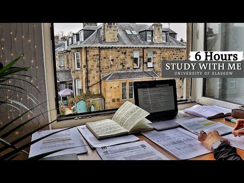 6 HOUR STUDY WITH ME |Background noise, Rain Sound,10-min break, No Music