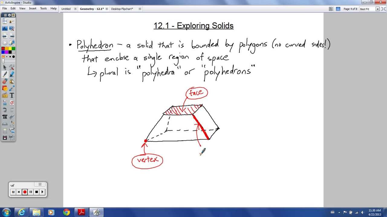Geometry - 12.1 - Exploring Solids