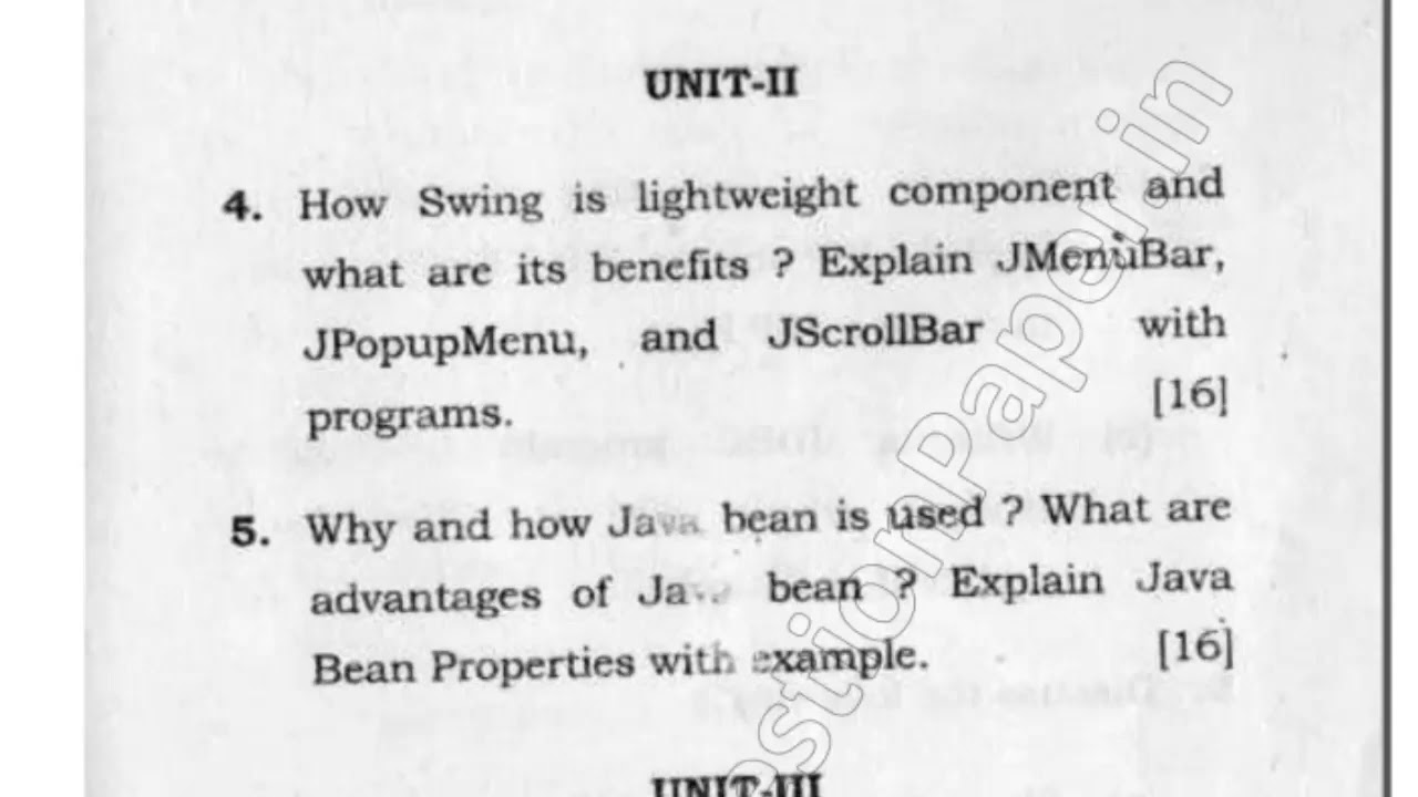 MCA 4th Sem Advance Java Programming Question Paper