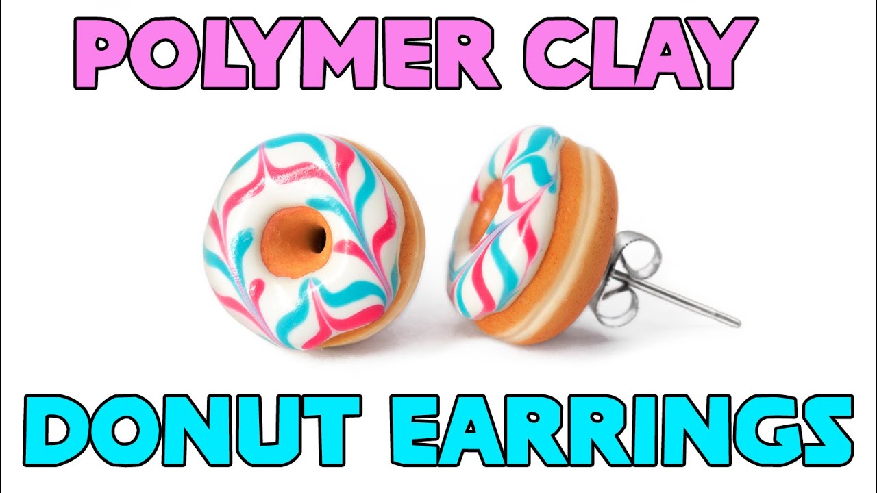 Making DIY Polymer Clay Donut Earrings