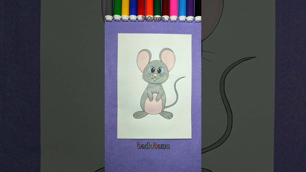 How to draw a funny mouse 🐭#drawing #tutorial #cartoon #creative #funny #ideas #animals #draw #try