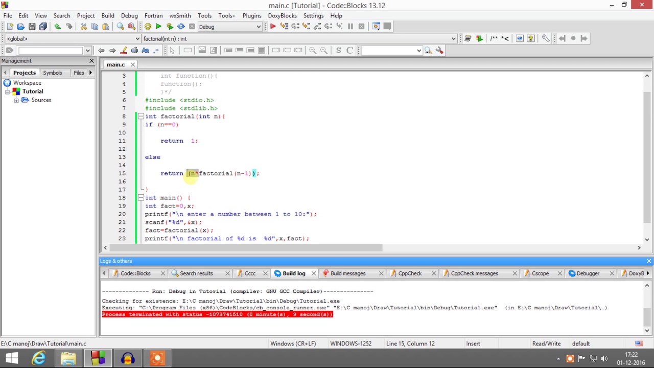 C Programming Tutorial - 38 - Recursion Of Function