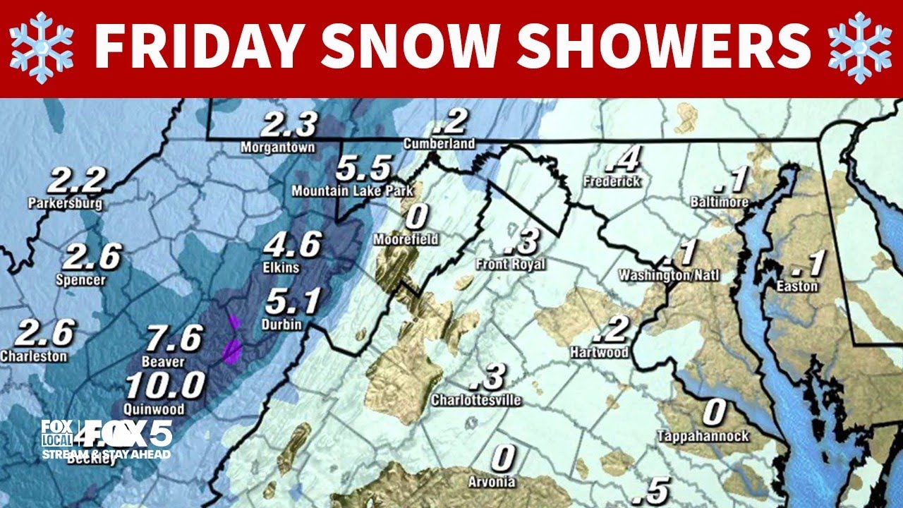 DC weather: Friday snow showers expected