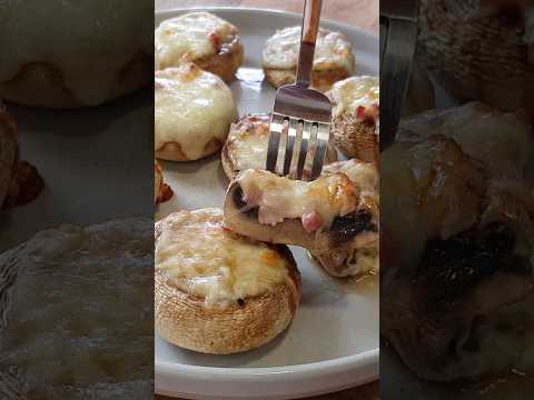 Air fryer stuffed mushrooms #airfryerrecipes #airfryer #cosori #mushroom #bacon Cosori dual blaze