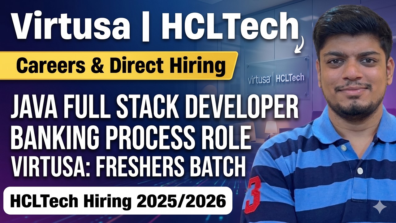 🔥HCLTech Urgent Hiring | Virtusa Hiring | Java Full Stack | Off-Campus Drive 2026, 2025, 2024-2021
