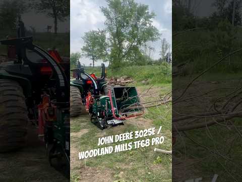 John Deere 3025E running Woodland Mills TF68 Pro