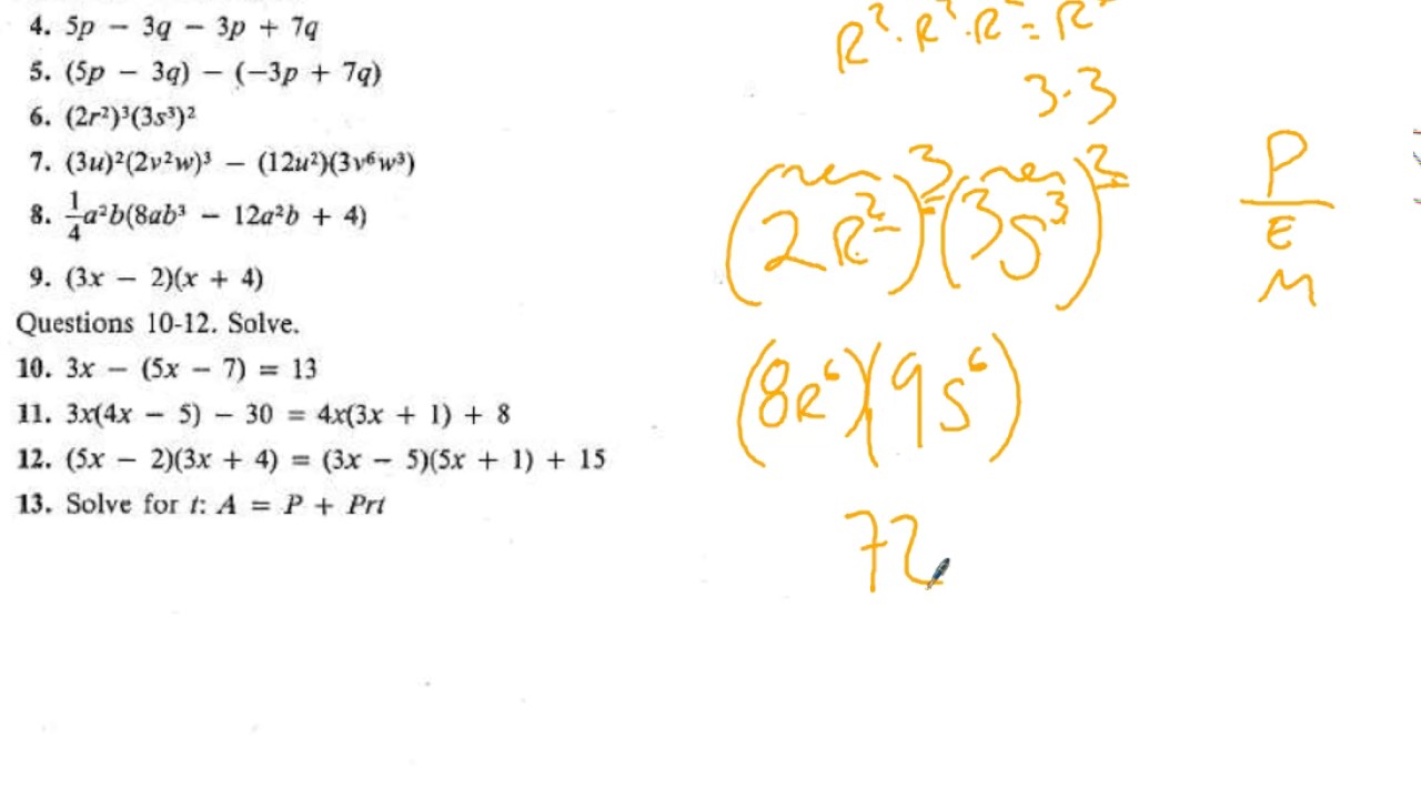 chapter 4 test form a 4 to 9