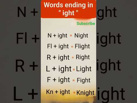 Words ending in " ight "#English#shorts