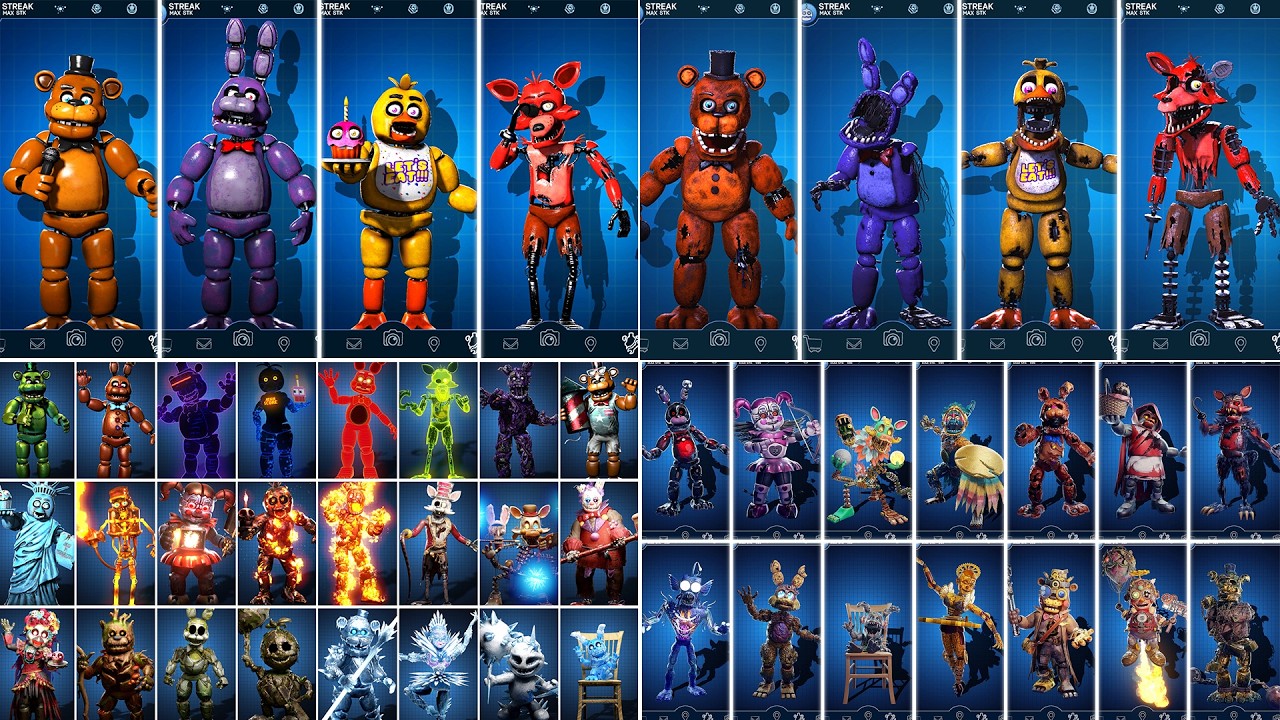 FNAF 1-6 UCN AR DLC Skins Workshop Animations