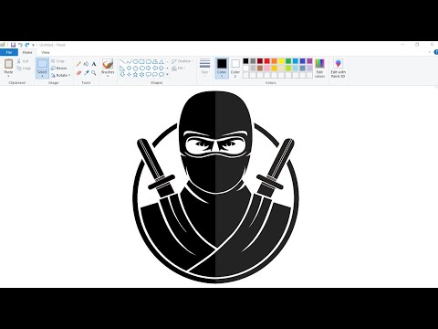 How to draw Ninja Logo in Computer using Ms Paint | Logo making Tutorial.
