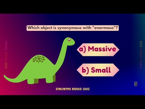 Synonyms Riddle Quiz | Educational | Vocabulary for Kids | Interactive Learning 🧩
