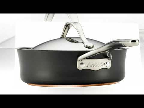 Anolon Nouvelle Copper Hard Anodized Nonstick Cookware Pots and Pans Set, 11 Piece, Dark Gray