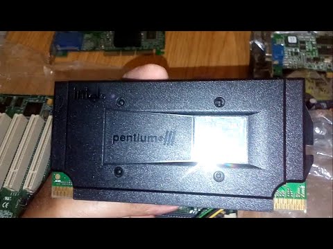 Assembling Intel Pentium-III 450 Mhz Slot 1 CPU with Intel SE440BX2 (OS: Windows 98 SE)