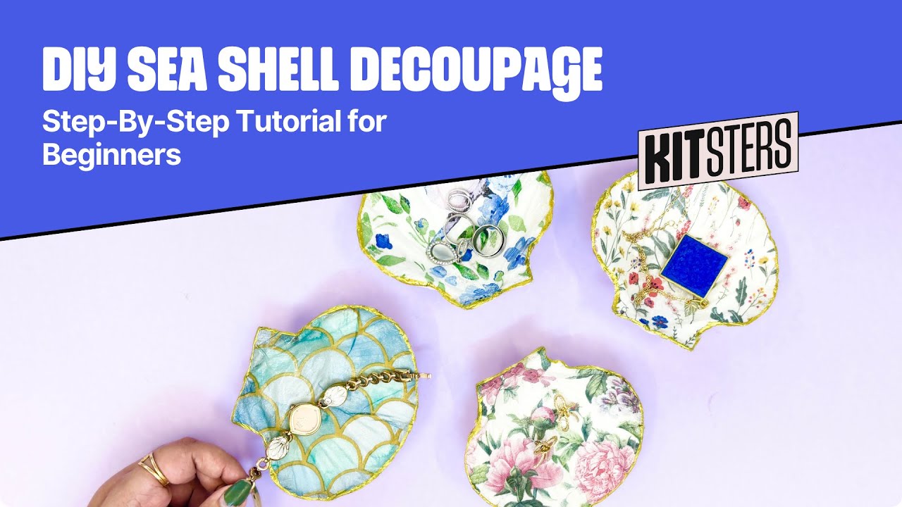 DIY Sea Shell Decoupage Tutorial in Under 3 Mins | DIY Home Decor Ideas | Kitsters DIY Decoupage Kit