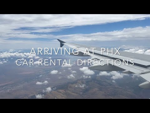 Phoenix Airport (PHX) Walking Directions from arriving on a flight to Car Rental counters & cars