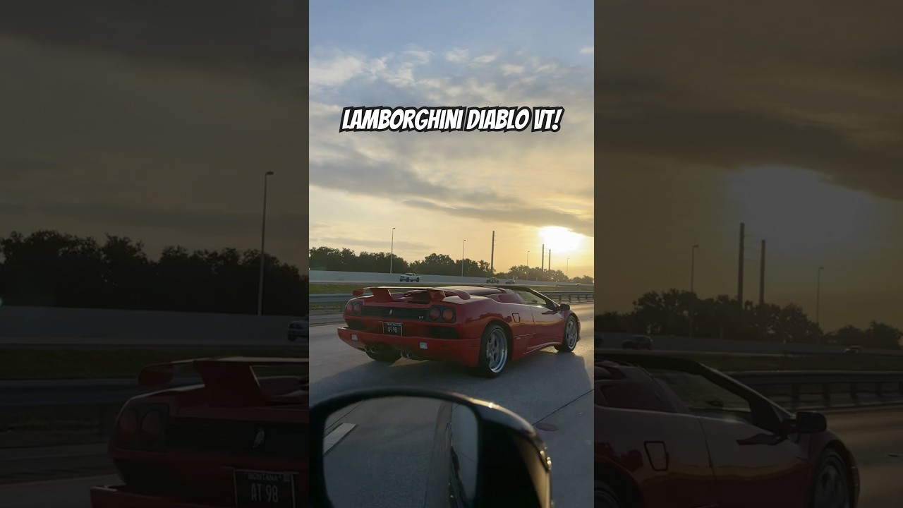 Lamborghini Diablo VT Roadster cruising on a Saturday morning in Tampa Florida #lamborghini #diablo