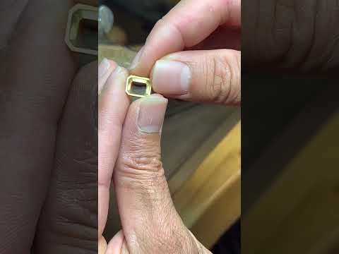 How To Make an Emerald Cut Bezel for a 3 Stone Ring(Full Video on Channel)#Jewelry #HowToMakeJewelry