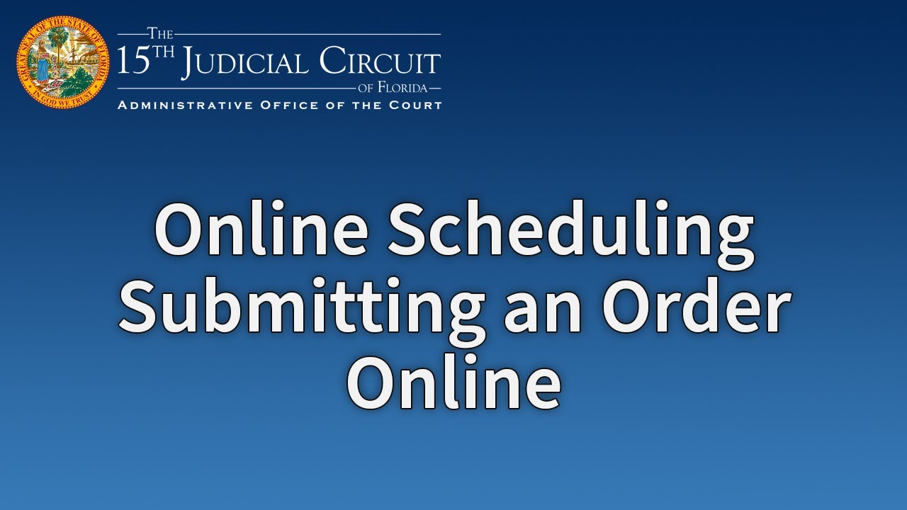 Online Scheduling: Submitting an order