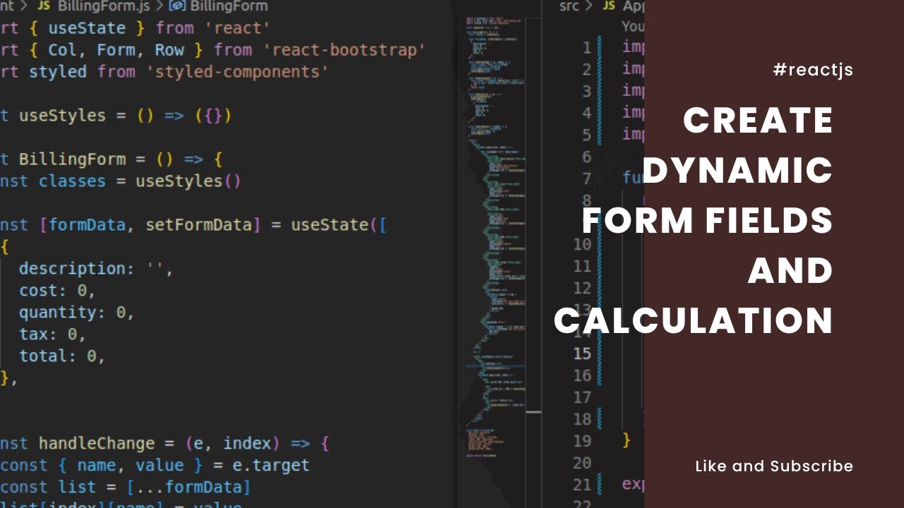 React:  Create Dynamic Form Fields with Calculation