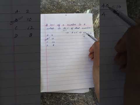 if 20% of a number is 8, what is 25% of number? #mathstricks #maths #aptitude