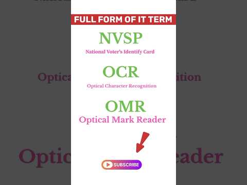 NVSP,OCR AND OMR FULL FORM NAME IT TERM COMPUTER π»π₯οΈ ONLINE SHORTS VIDEO