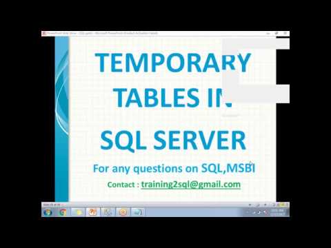 Temporary tables in SQL Server