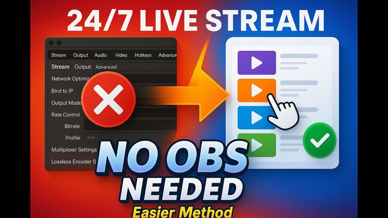 How To Stream 24/7 on YouTube Using Pre Recorded Videos without OBS