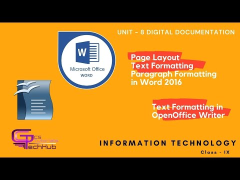 CLASS 9 | PAGE LAYOUT, TEXT AND PARAGRAPH FORMATTING IN WORD | DIGITAL DOCUMENTATION | IT