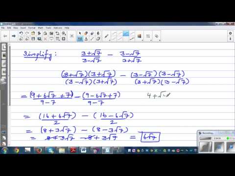 Simplifying fractions in surd form and checking the answer of calculator