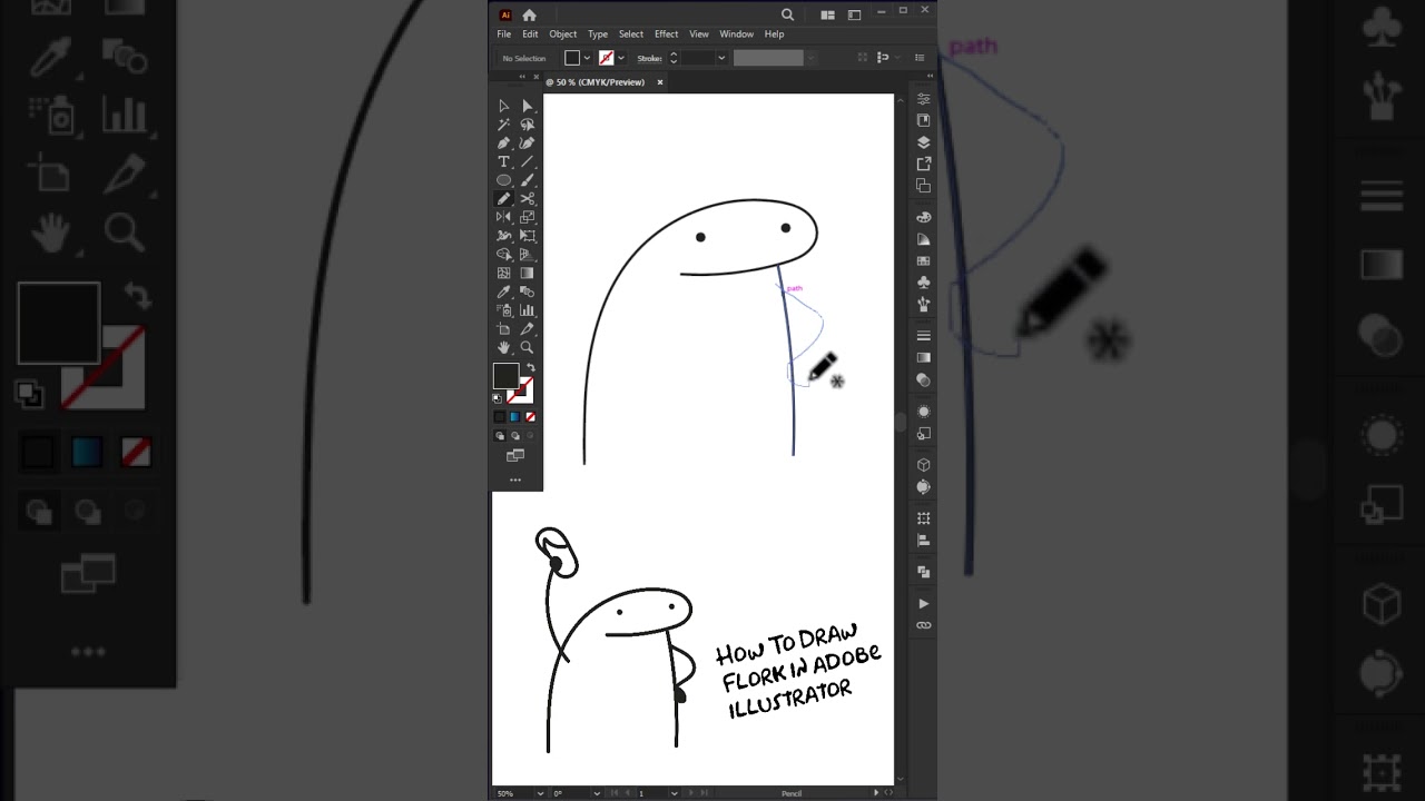 How To Draw Flork meme In Adobe illustrator