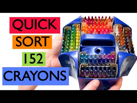 Quick 152 Crayons Color Order! Sort all the Crayola Crayons from the 152 Count Box