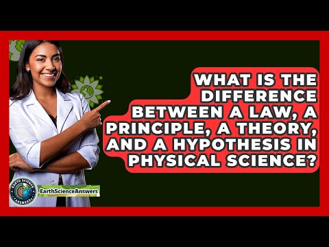 What Is the Difference Between a Law, a Principle, a Theory, and a Hypothesis in Physical Science?